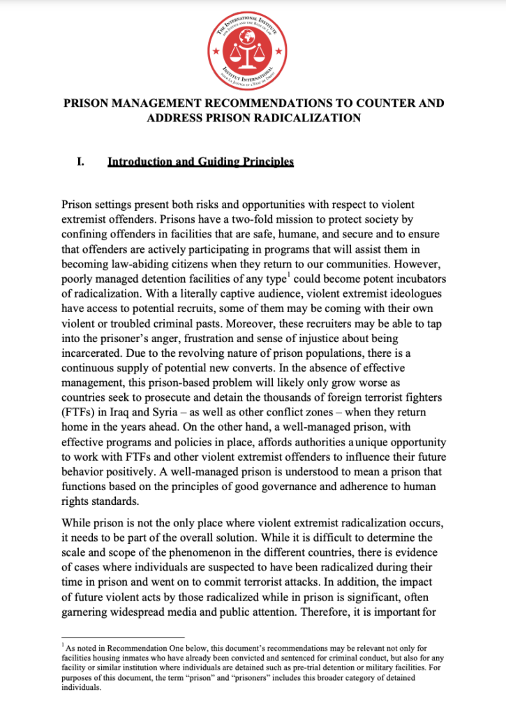 Prison Management Initiative - The International Institute for Justice ...